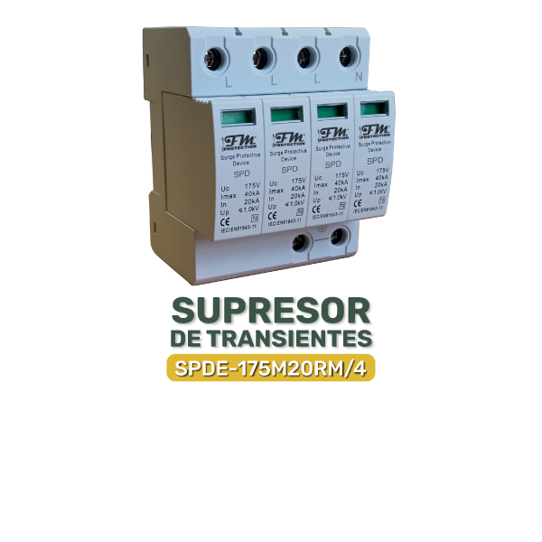 Supresor de Transientes Trifásico SPDE 175M20RM/4 - FM Electrodo