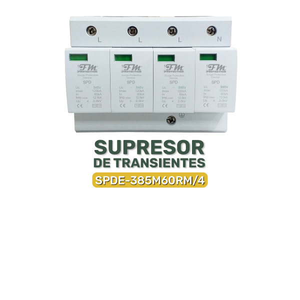 Supresor de Transientes Trifásico SPDE 385M60RM/4 - FM Electrodo