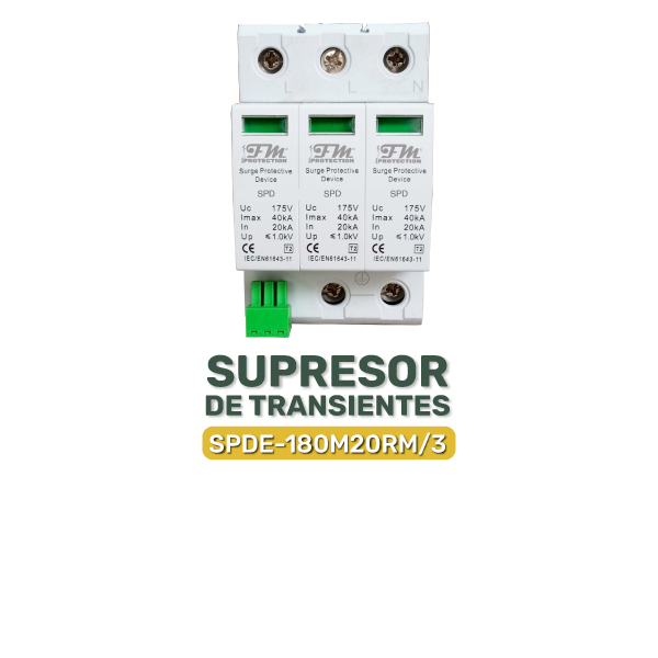 Supresor de Transientes Bifásico SPDE 180M20RM/3 - FM Electrodo